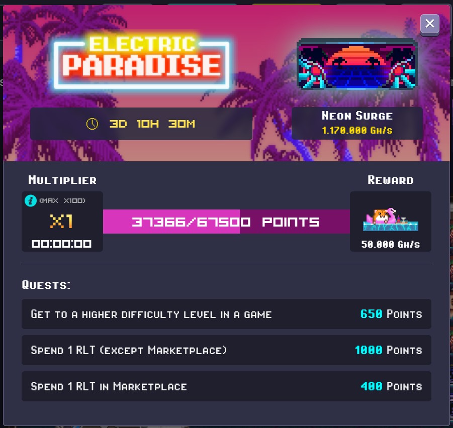 RollerCoin Electric Paradise Event From August 28 to September 2